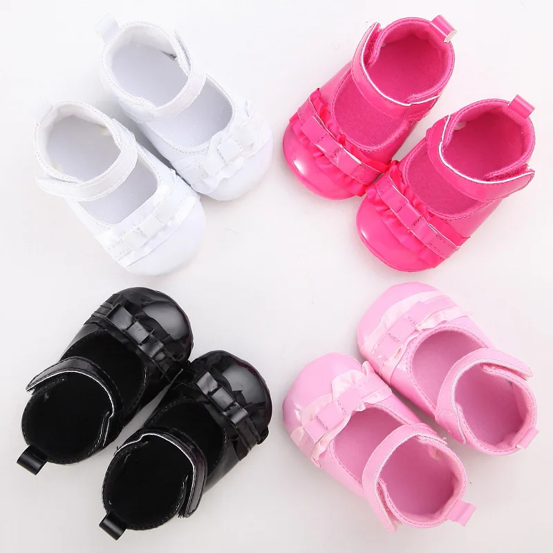 Lovely Solid PU Leather Infant Baby Princess Shoes Soft Soled Toddler ...