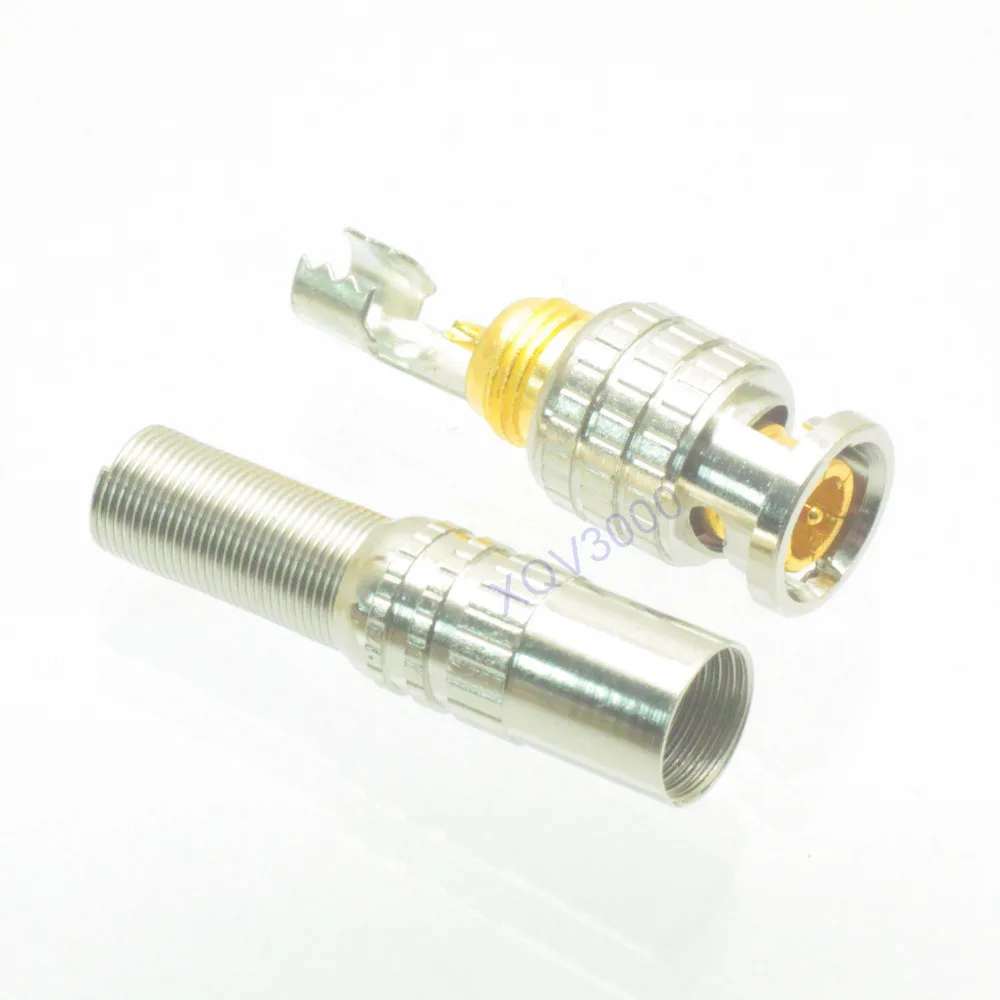 4pcs Connector BNC male plug pin solder for RG5 RG6 LMR300 RG304 sping ...