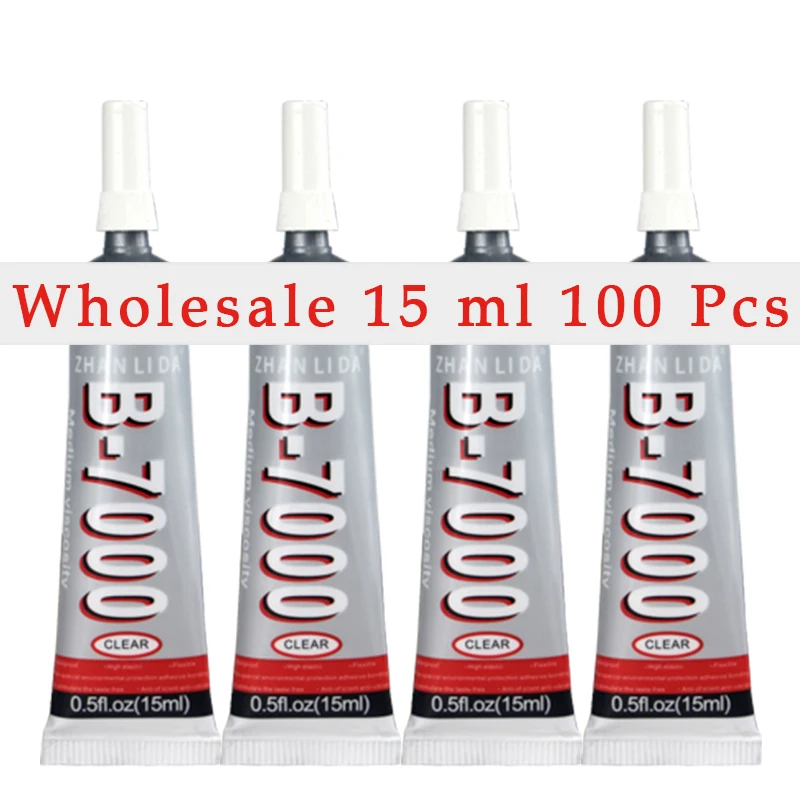 Pegamento adhesivo multiusos, 100 tubos B7000, 15ml, B 7000, bricolaje, joyería, pantalla táctil ...