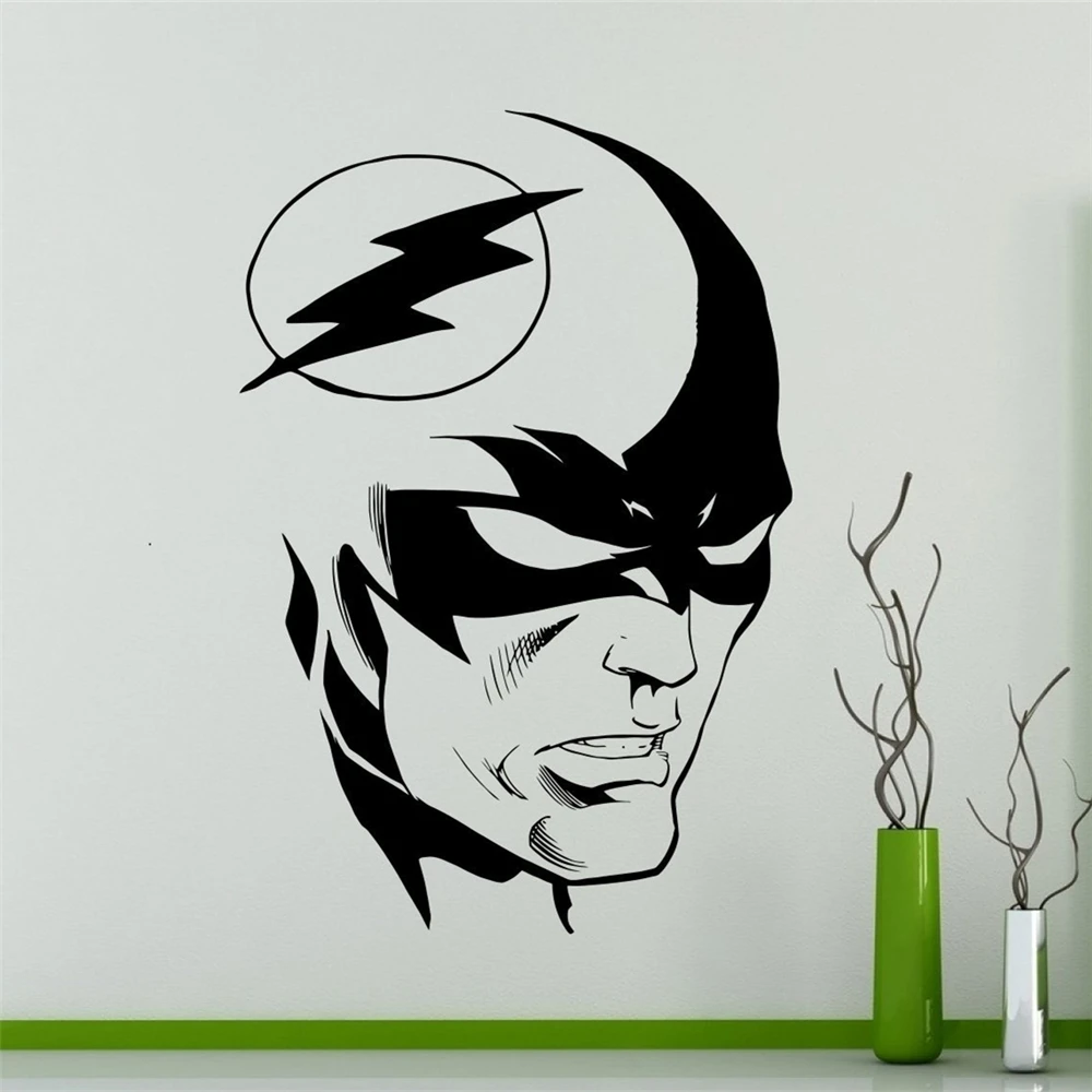 Free shipping Flash Comics Wall Decal Superhero Wall Vinyl Sticker ...