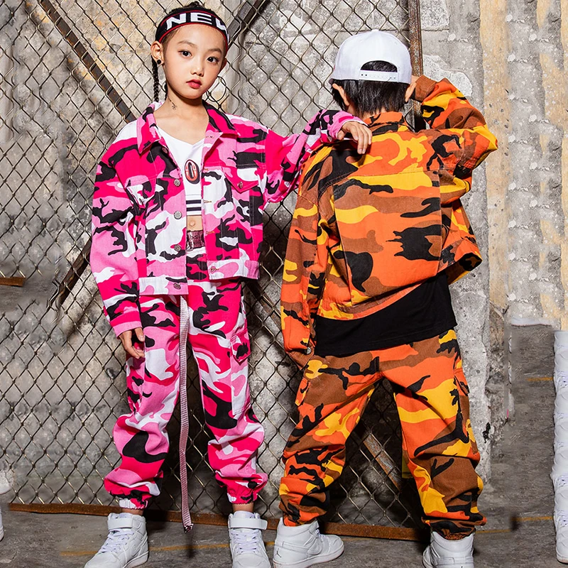 Modern Children'S Jazz Dance Costume Girls Boys Hip Hop Camouflage Suit ...
