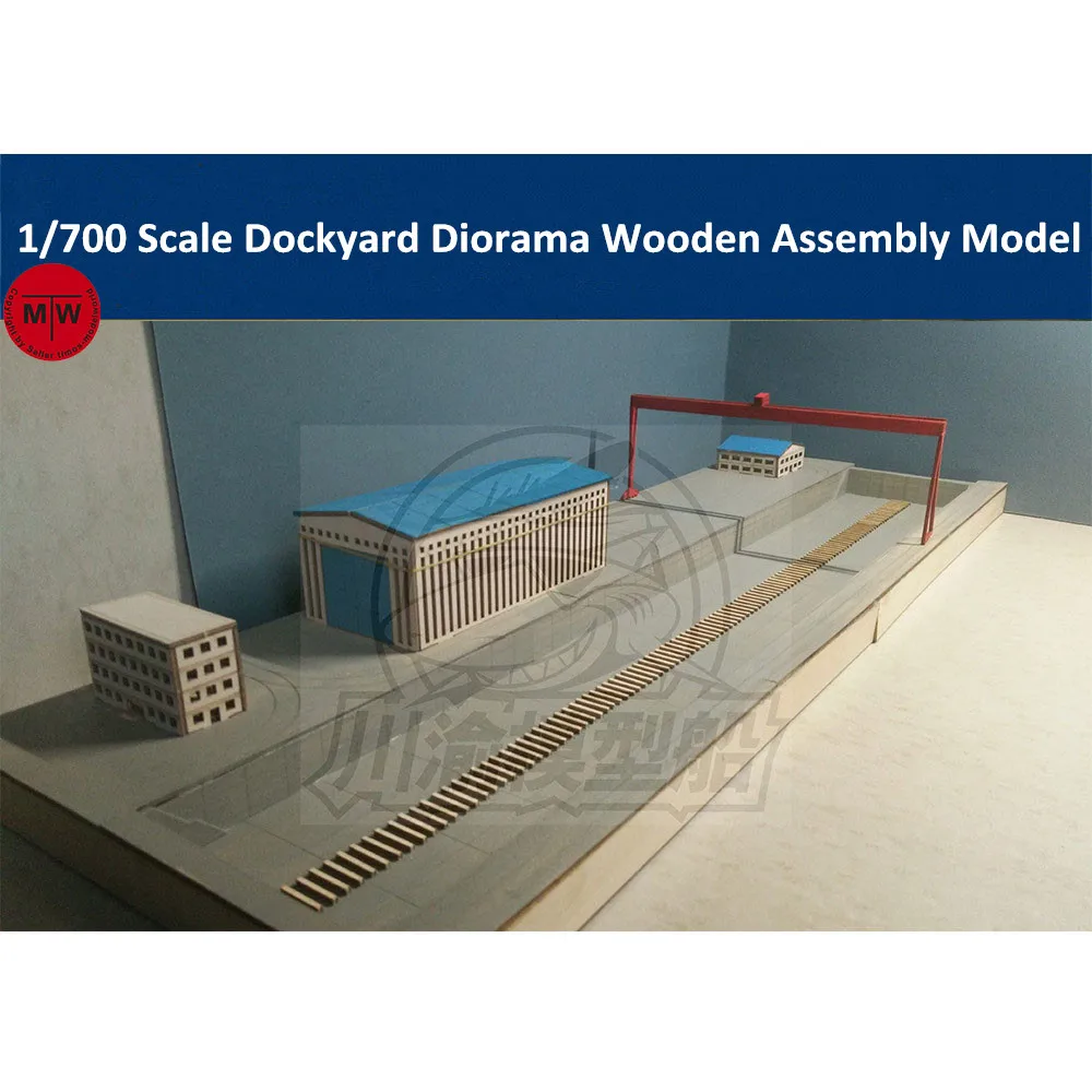 1/700 Scale Shipyard Dockyard Diorama DIY Wooden Assembly Model Kit ...