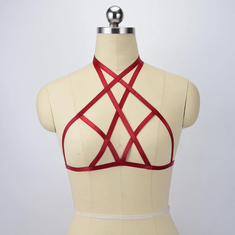 Sexy Body Harness Belt Women Fetish Wear Lingerie Bondage Harness Crop Top Bodysuit Open Chest