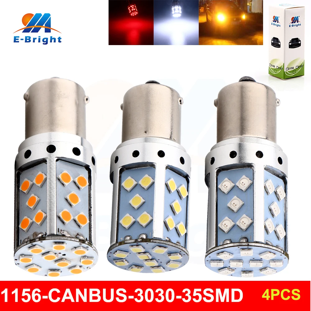 4PCS Canbus S25 1156 P21W BA15S PY21W BAU15S Car Led Turn Signal Light ...