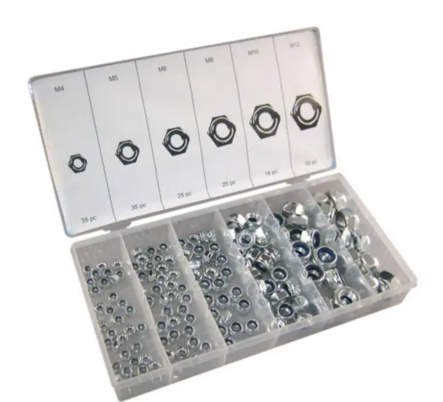 146 Pcs Lock Nut Assortment Kit Nylon Insert Locknuts Flange Spin Lock Nuts Assortmentset In