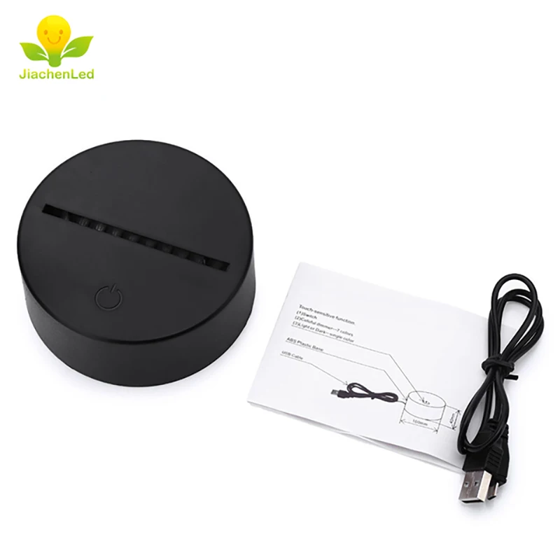 Base de lámpara Led redonda 3d, Base de lámpara acrílica con ranura de ...