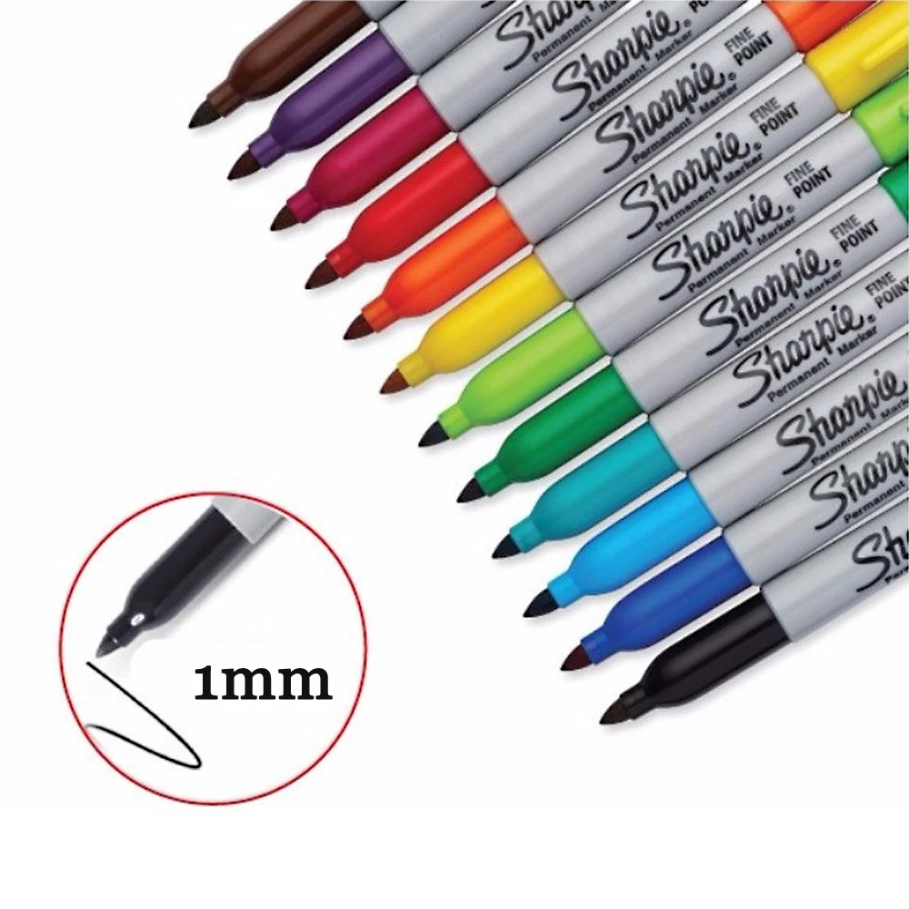 12colors Sharpie 30001 Permanent Paint Marker 1mm Round Toe Oil Marker ...