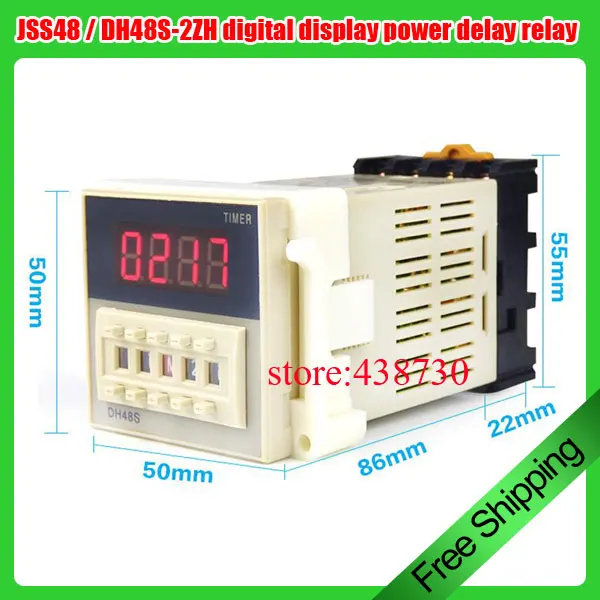 1pcs JSS48 / DH48S 2ZH digital display power delay relay 220V 24V 380V ... 1pcs JSS48 / DH48S 2ZH digital display power delay relay 220V 24V 380V ...