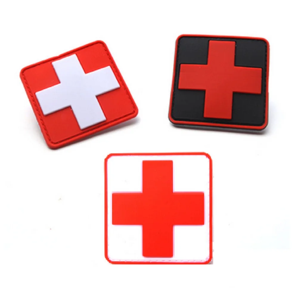 Red Cross Medical Rescue Rubber Patch Tactical Army Badge Red Cross ...