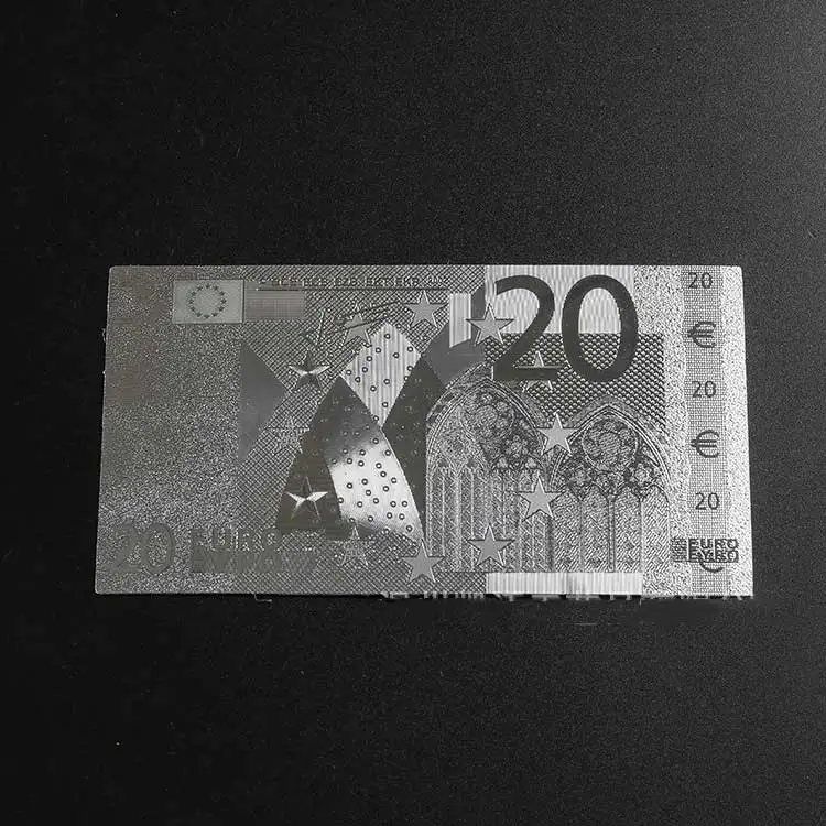 1pcs silvery Euro Banknote Sets 20 EUR Gold Banknotes 24K Gold foil ...