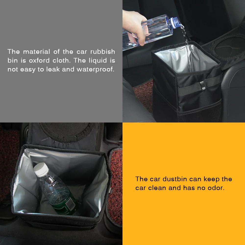 Foldable Waste Rubbish Basket Wastebasket Car Trash Can Bin Litter ...