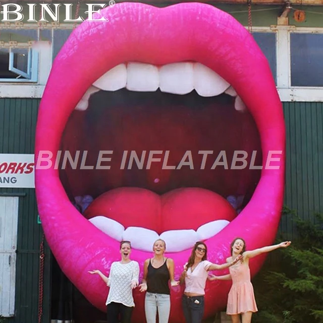 Stage background props red giant inflatable lip inflatable opening ...