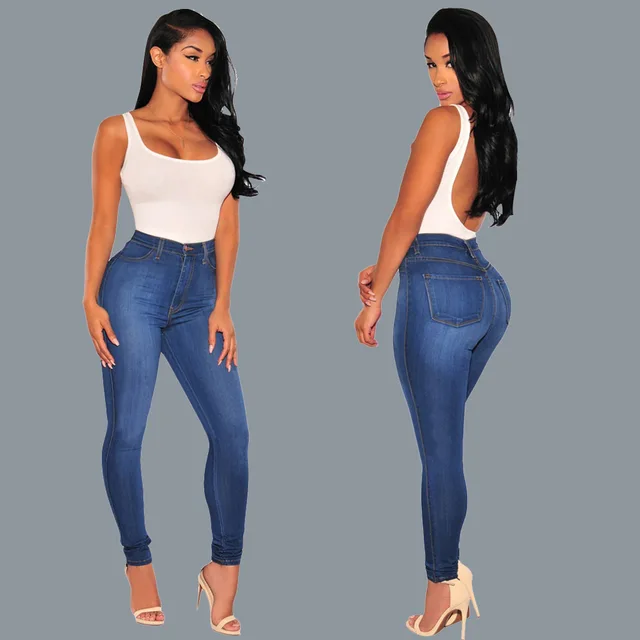 Lguch Sexy Hip Jeans With High Waist Women 2018 Tight Stretch Jeans Woman Solid Brand Pencil