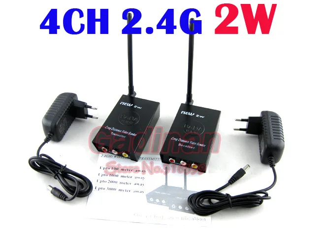 2PCS/SET 2.4GHz 4 Channel Security CCTV Wireless Transmitter and ...