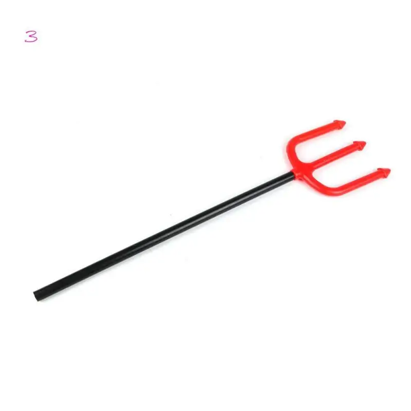 Halloween cosplay Props Devil Fork Double Axe red Trigeminal Devil ...