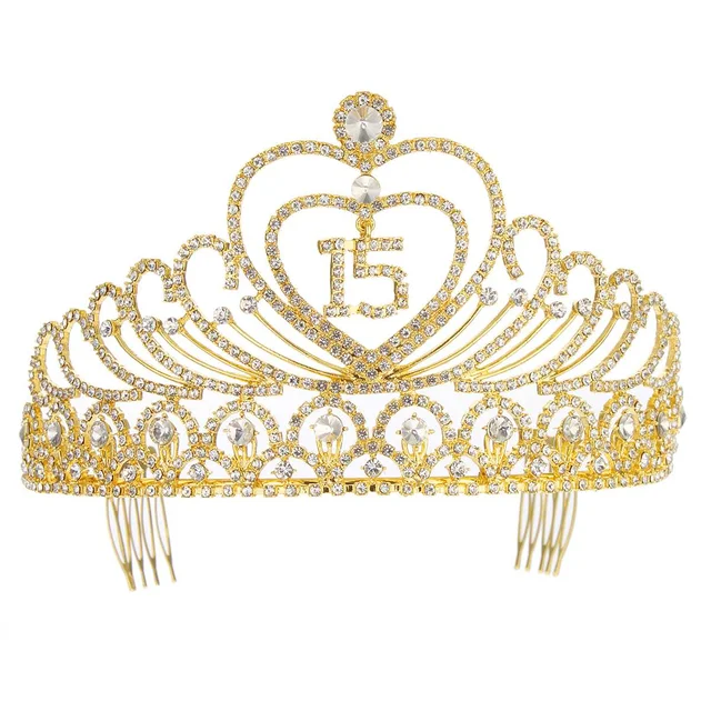 Princess Crystal Rhinestone Hair Jewelry Queen Crowns 15th Birthday ...