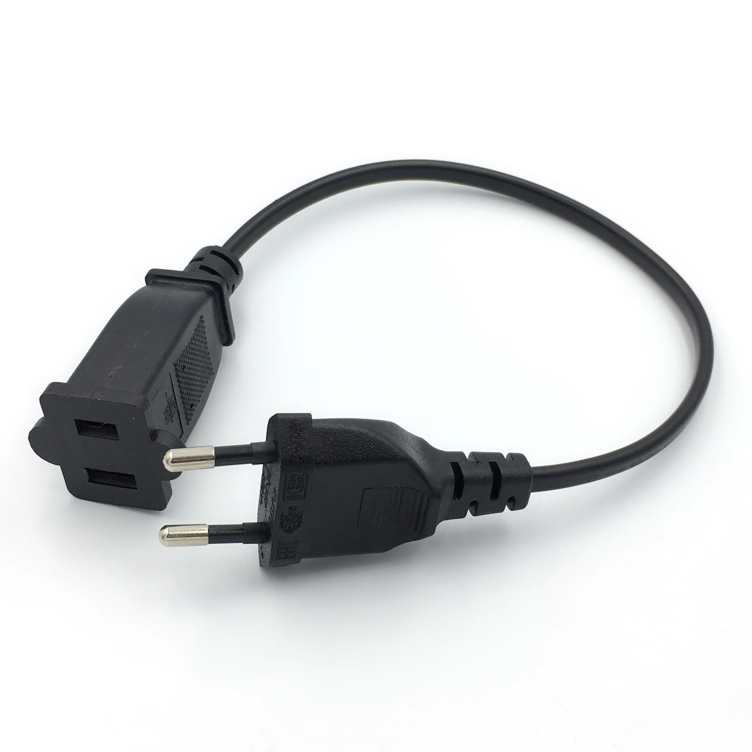 1PCS-European-2-Pin-Male-Plug-to-USA-Female-Power-Adapter-Cable-EU-Male ...