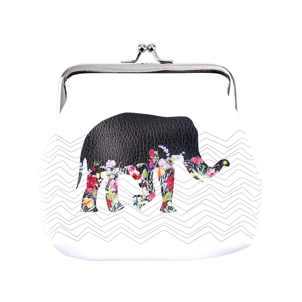 Fashion Women's Coin Purse Elephant Printing Lady Change Purse Patent ...