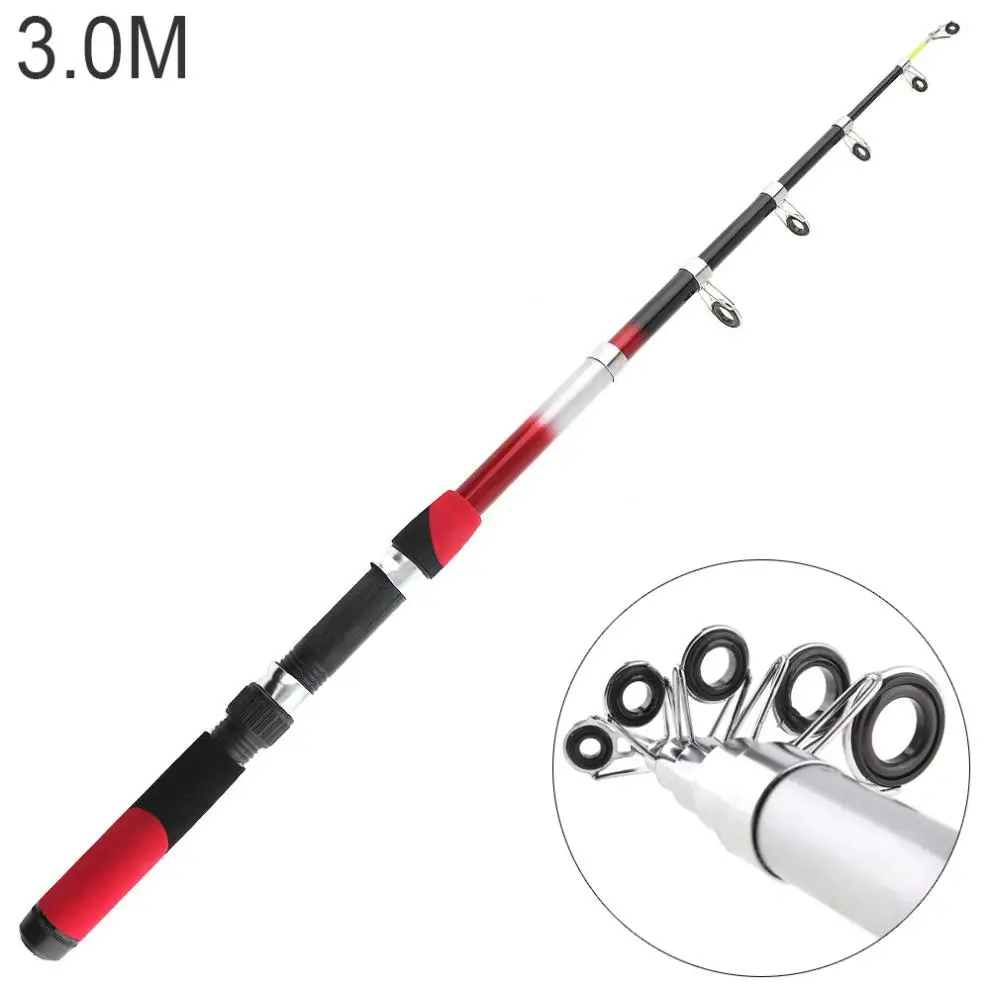 3.0m Portable Glass fiber Telescopic Fishing Rod Travel Sea Rock ...