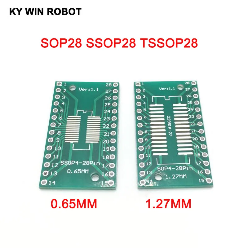Carte de conversion de PCB SOP28 SSOP28 TSSOP28 à DIP28, 10 pièces, SMD ...