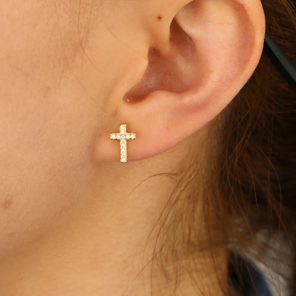 small-cz-earring-criss-cross-stud-gold-silver-color-paved-clear-cubic ...