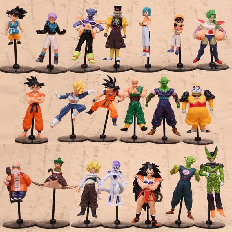 10Pcs/Set Anime Dragon Ball Z Toys GT Action Figures Crazy Party 10CM ...