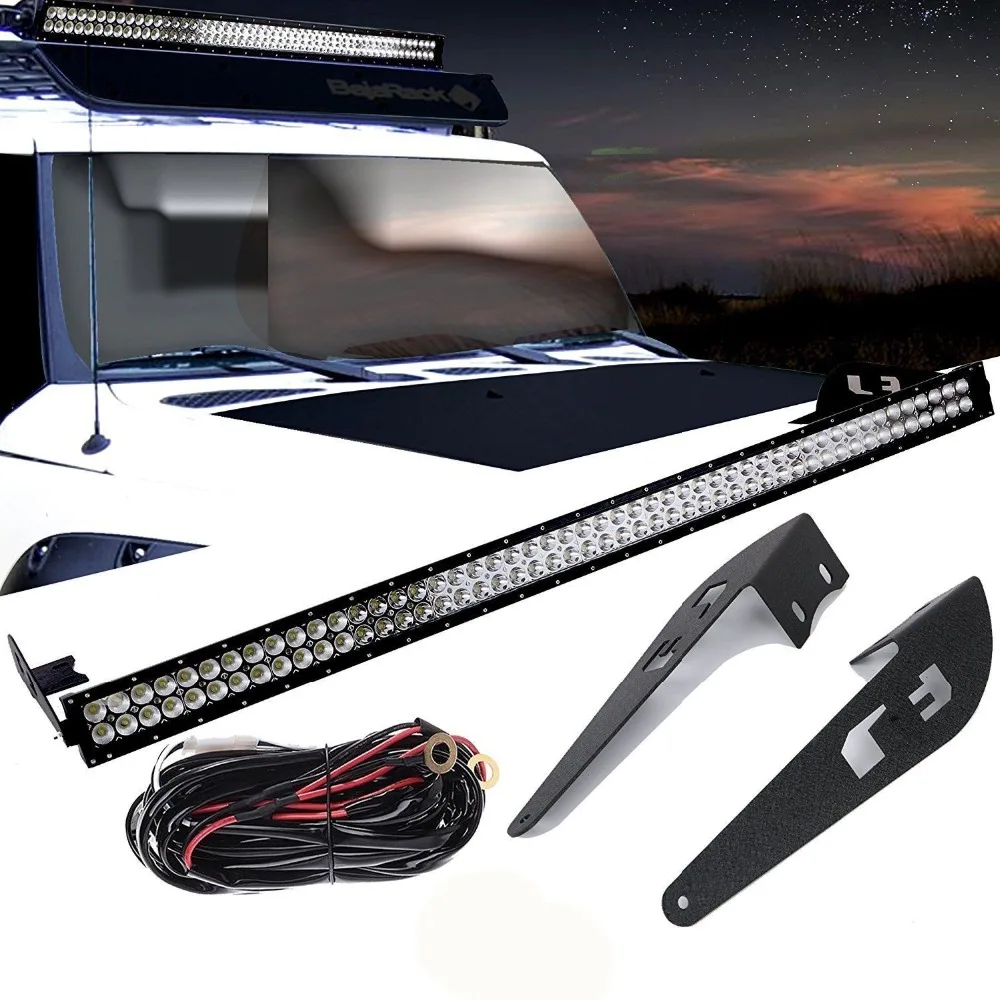 Offroad 300w 52" Straight Led Light Bar + Roof Mount Bracket For 2007 ...