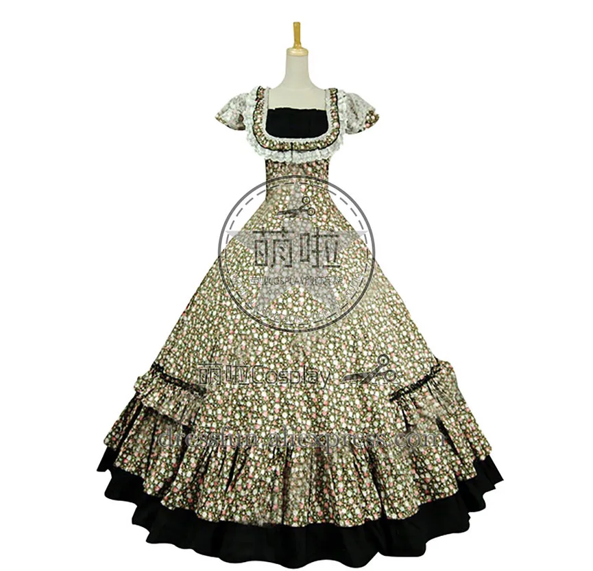 Victorian Lolita Renaissance Multicolor Floral Gothic Lolita Dress With ...