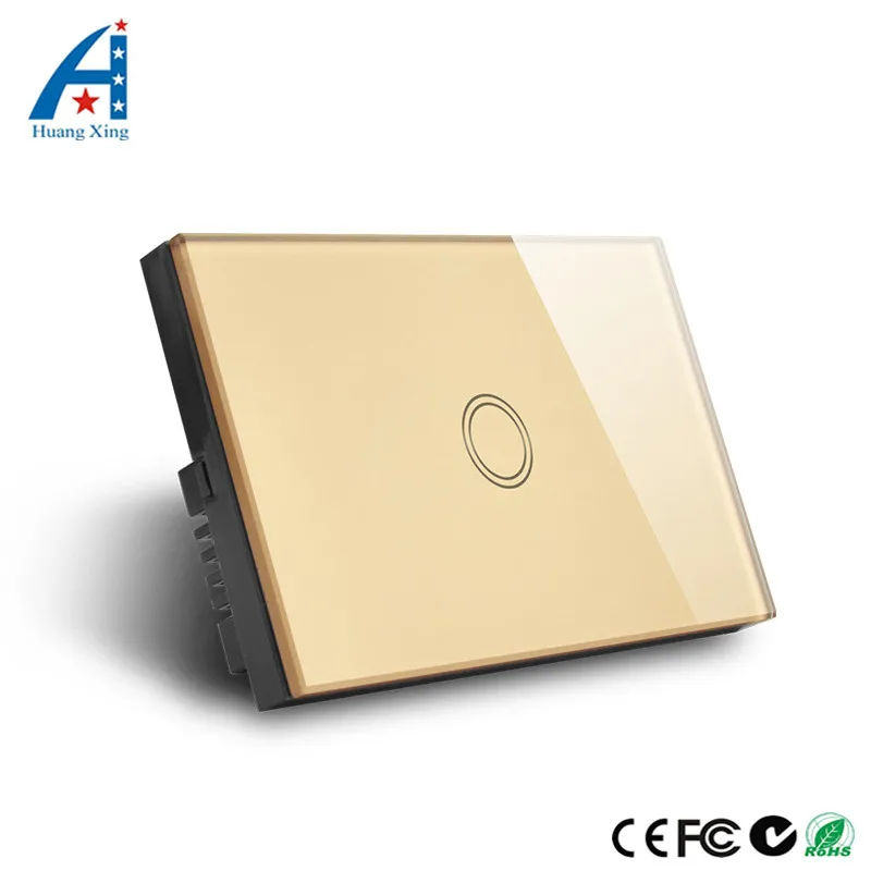 HUANGXING AU/US Standard Touch Switch, 1 Gang 1 Way Crystal glass panel ...