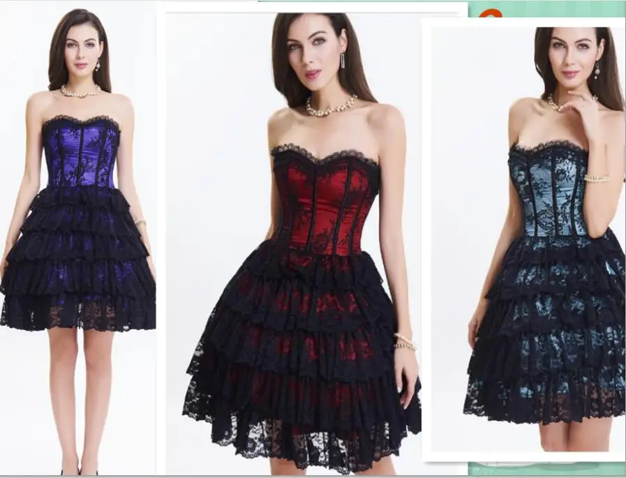 Halloween Party Vintage Steampunk Corsets Dress Gothic Overbust Corset