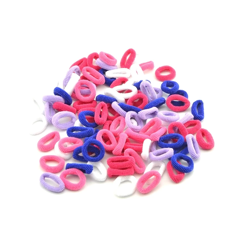 100 Pcs/Lot Rubber Band Gum Hair For Girls Black White Small Hair Bands ...