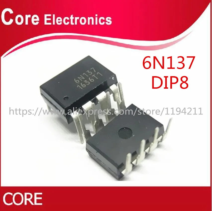 100PCS/LOT A6N137 6N137 high speed optocoupler DIP DIP 8|10 pcs ...