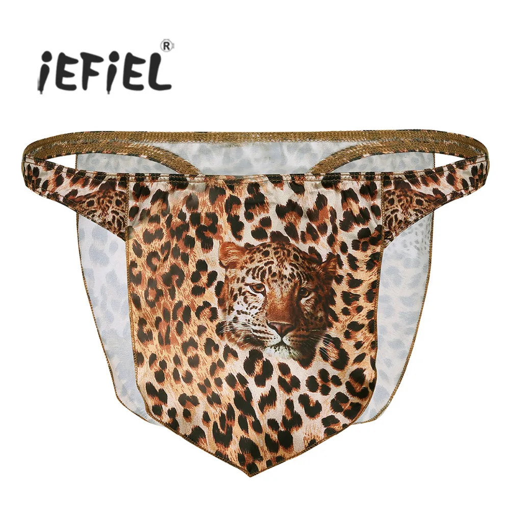 Buy Mens Sexy Gay Novelty Panties Leopard High Cut Bulge Pouch Loincloth G