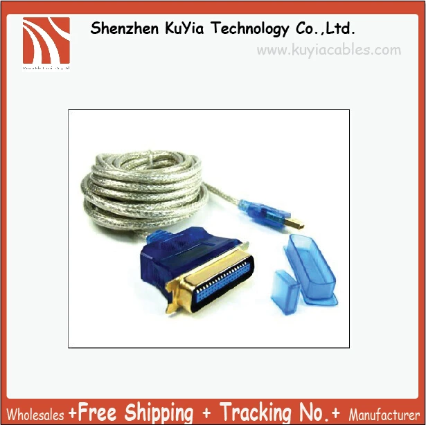 Free Shipping+Brand USB to parallel printer adapter cable 36 pin 1284 ...