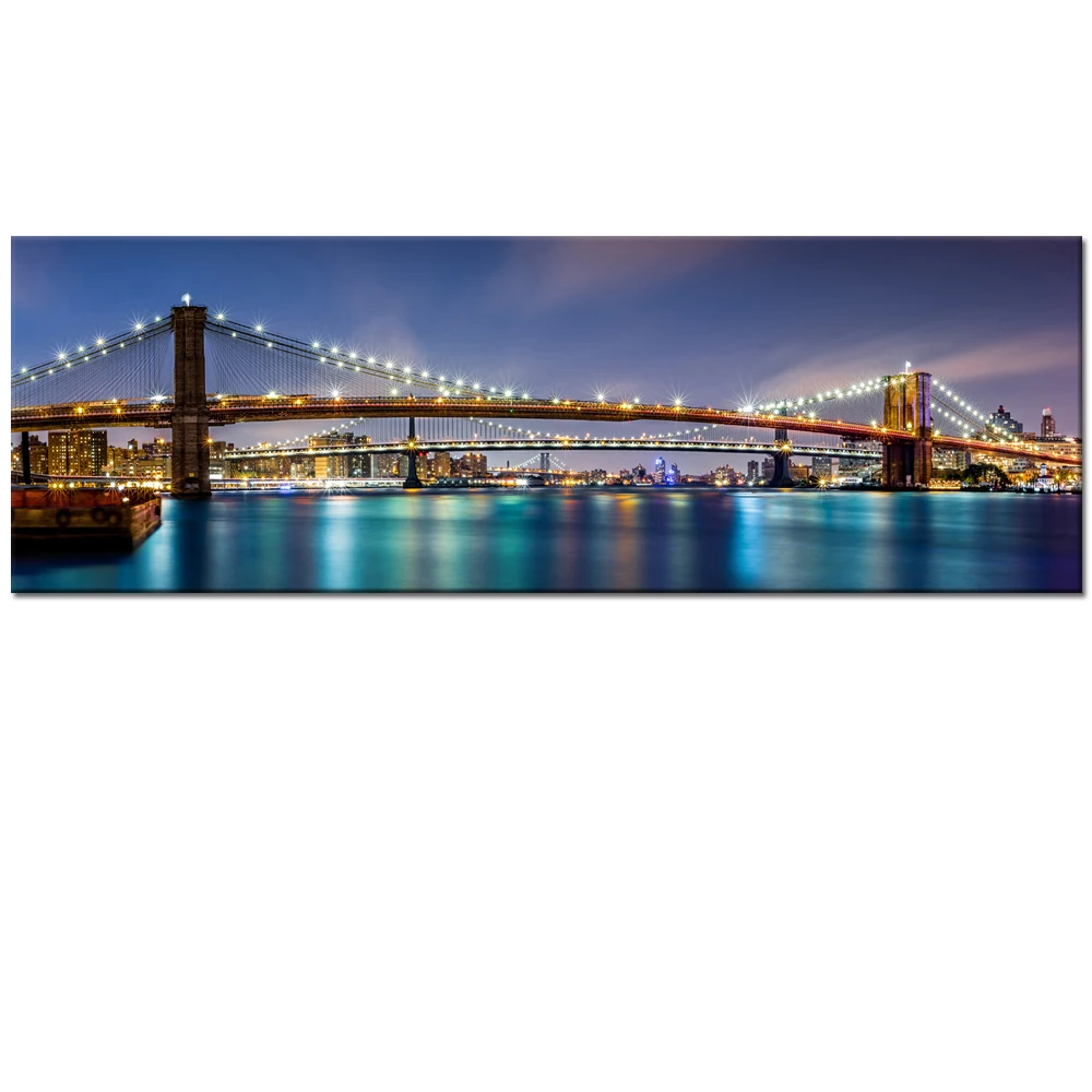 Visual Art Decor Brooklyn Bridge Picture Print Cityscape Unframed DIY ...