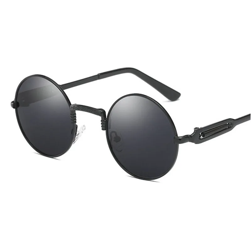 MINCL/Retro punk Sunglasses Fashion Round Gold Frame Punk Polarized ...