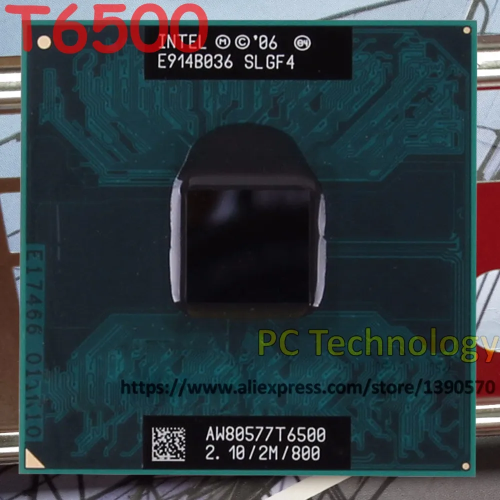 Original T6500 Intel Core2 Duo CPU T6500 (2 เมตร Cache, 2.1 กิกะเฮ ...