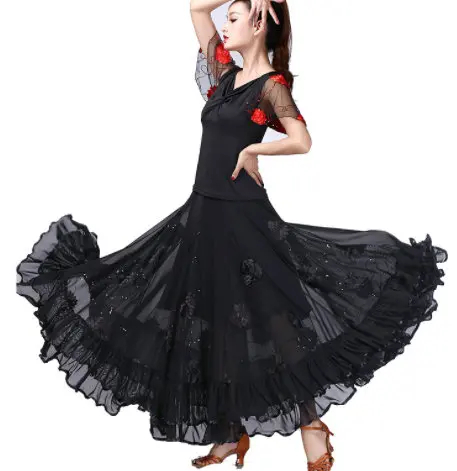 Ladies Long Swing Dance Skirt Costume Suit Women Belly Dance Ballroom ...