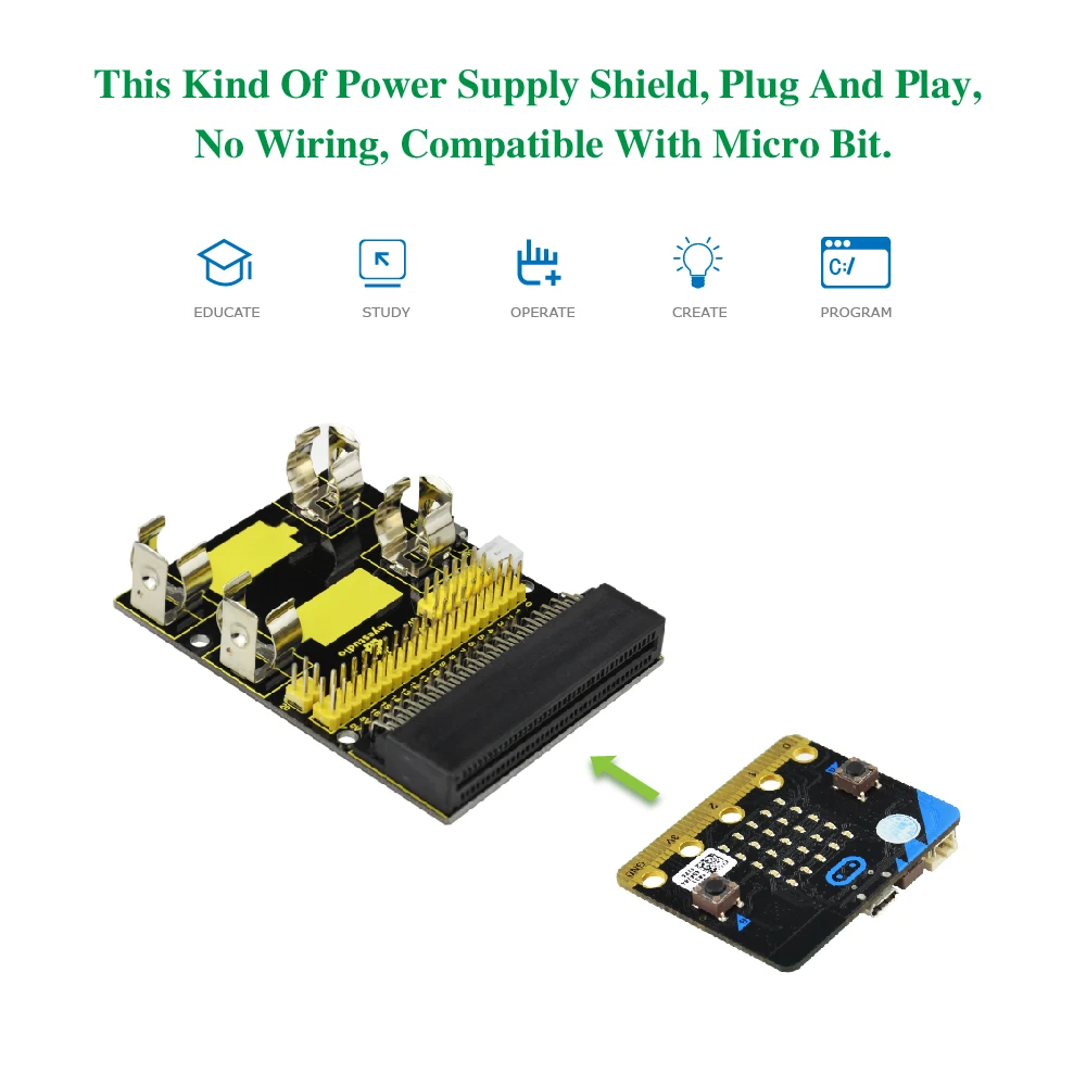 Free shipping to EU!! Keyestudio Power Supply Shield for BBC Micro:Bit,