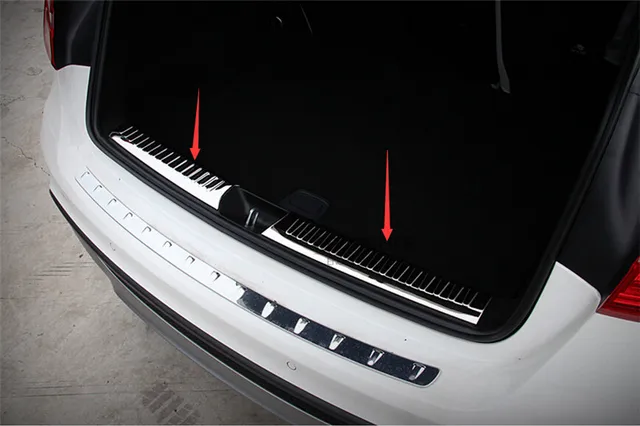 Interior Rear Bumper Tailgate Trunk Guard Sill Plate Scuff Trim Cover ...