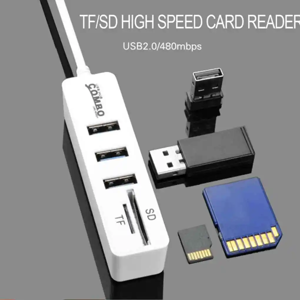 Buy High Speed Mini 2 In 1 Combo 3 Port Usb 2 0 Hub
