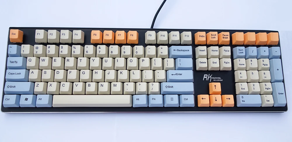 108 key Orange Beige Skyblue Mix PBT keycaps Dye sublimated OEM Profile ...
