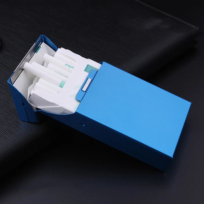 Ultra Thin Pipes Creative Personality Cigaret Case Slim Metal Clamshell ...