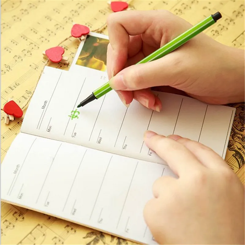 1PC Week Plan Notebook Vintage Notepad Copybook Daily Memos Day Planner ...