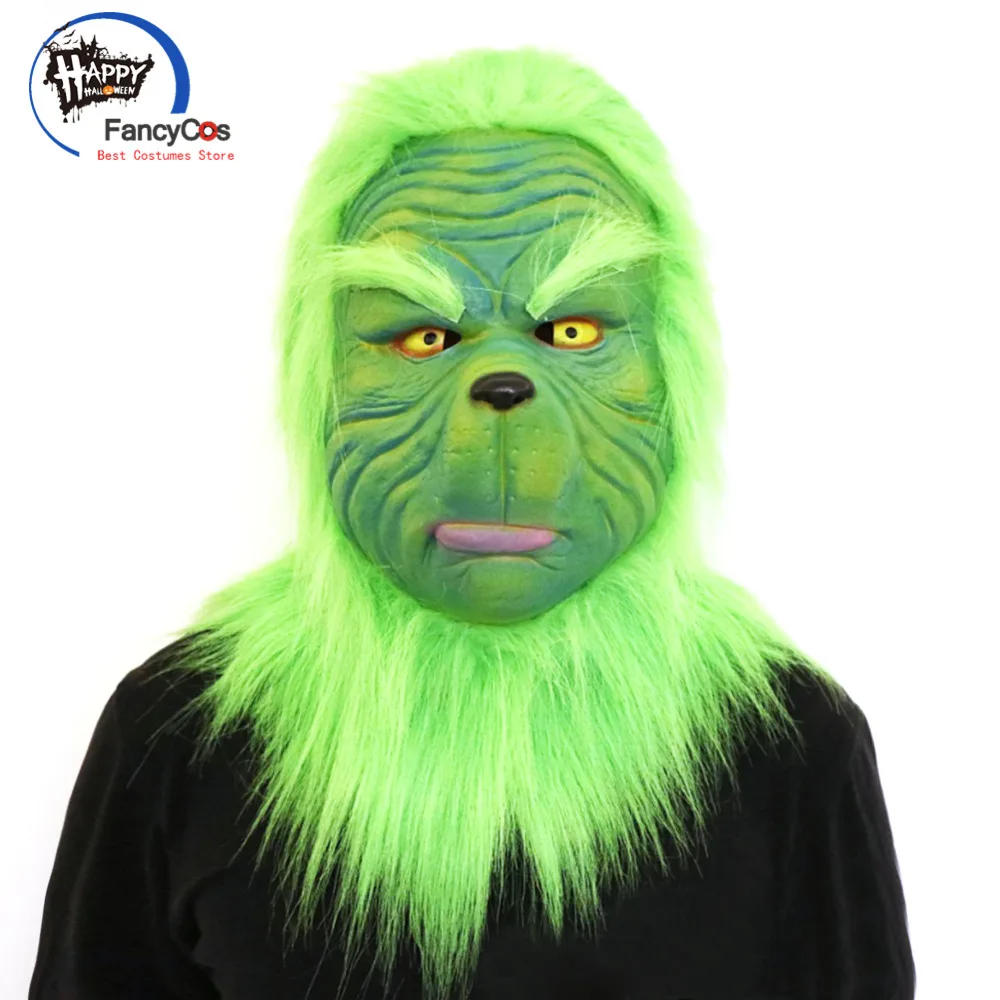 Halloween-The-Grinch-Men-Women-Green-Latex-Party-Mask-Cosplay-Mask-With ...