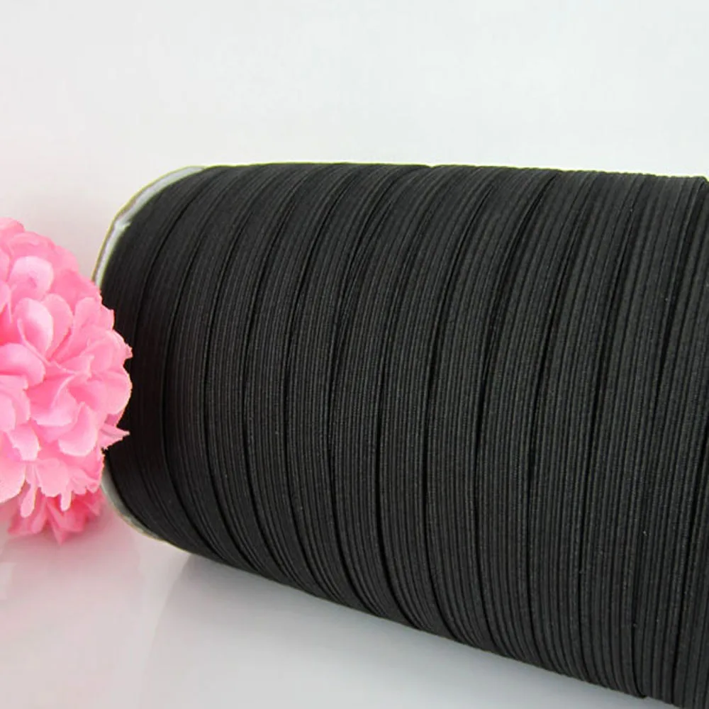 100yard Wide 3/8" Black Elastic Braided Soft Knitted Braided Elastic ...