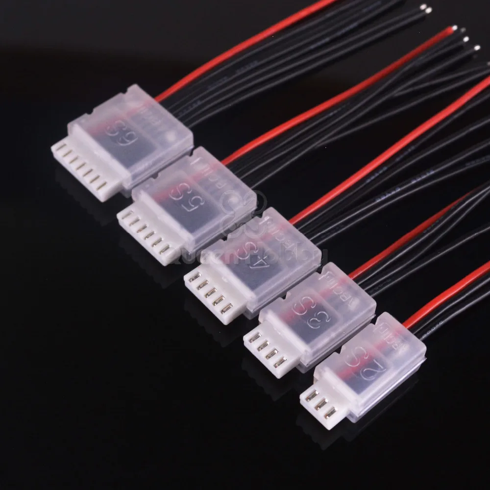 5pcs/lot 2S 3S 4S 5S 6S Lipo Battery Balance Charger Cable IMAX B6 ...