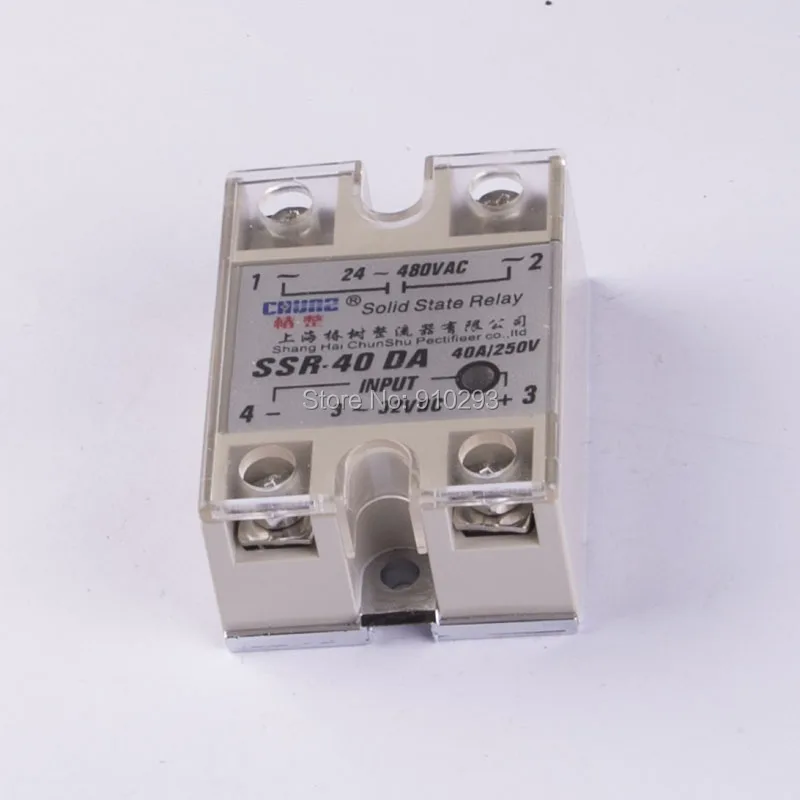 Ssr40da Small Solid State Relay 24v 12v Control 220v Dc Control Ac 40a ...
