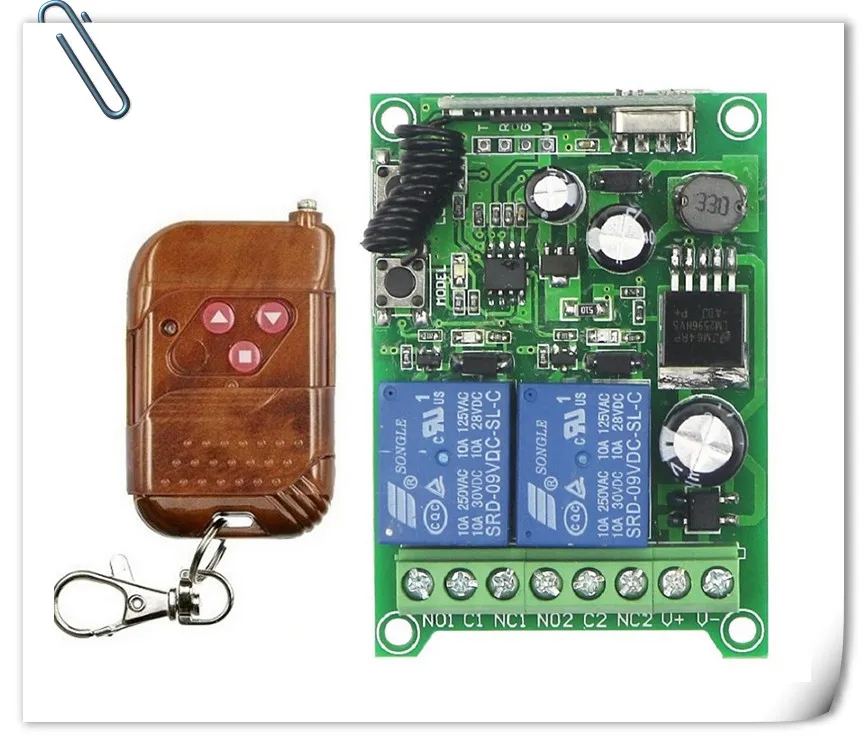 DC12V 24V 36V 48V 2CH Wireless remote control switch Motor forward ...