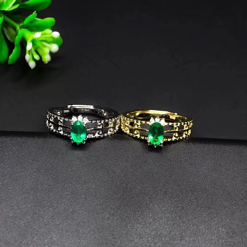 Anillo de compromiso con gema verde para mujer, sortija de Esmeralda ...
